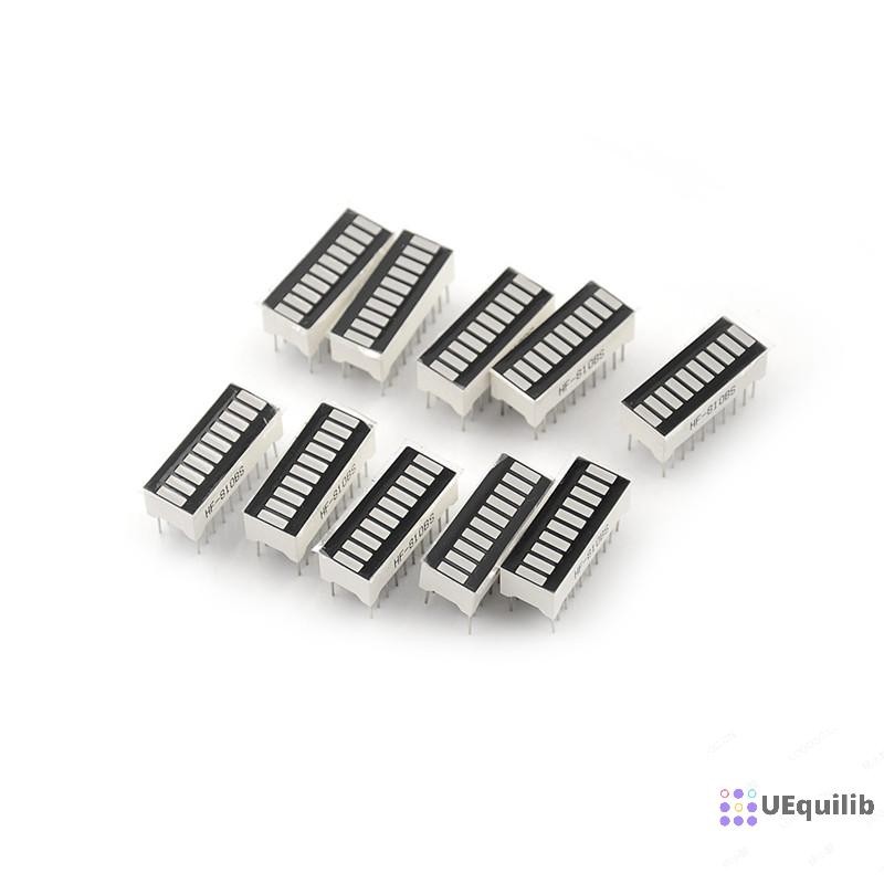 Uequilib 10PCS 10 Segment Digital Red LED Bar Graph Display Ultra ...