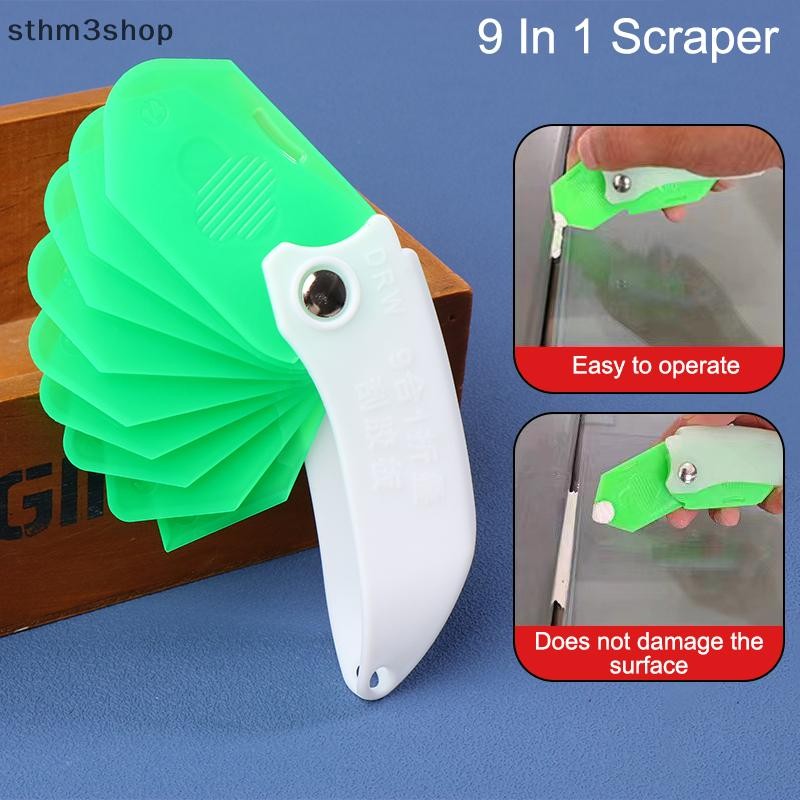 [STHM] 9 In 1 พับกาว Scraper Caulk Remover ตัด Scraper Multi-Function ...
