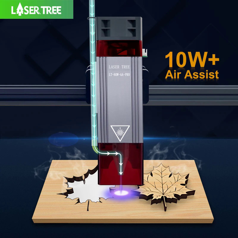 LASER TREE Laser Module 10W Optical Power with Air Assist Laser Head ...