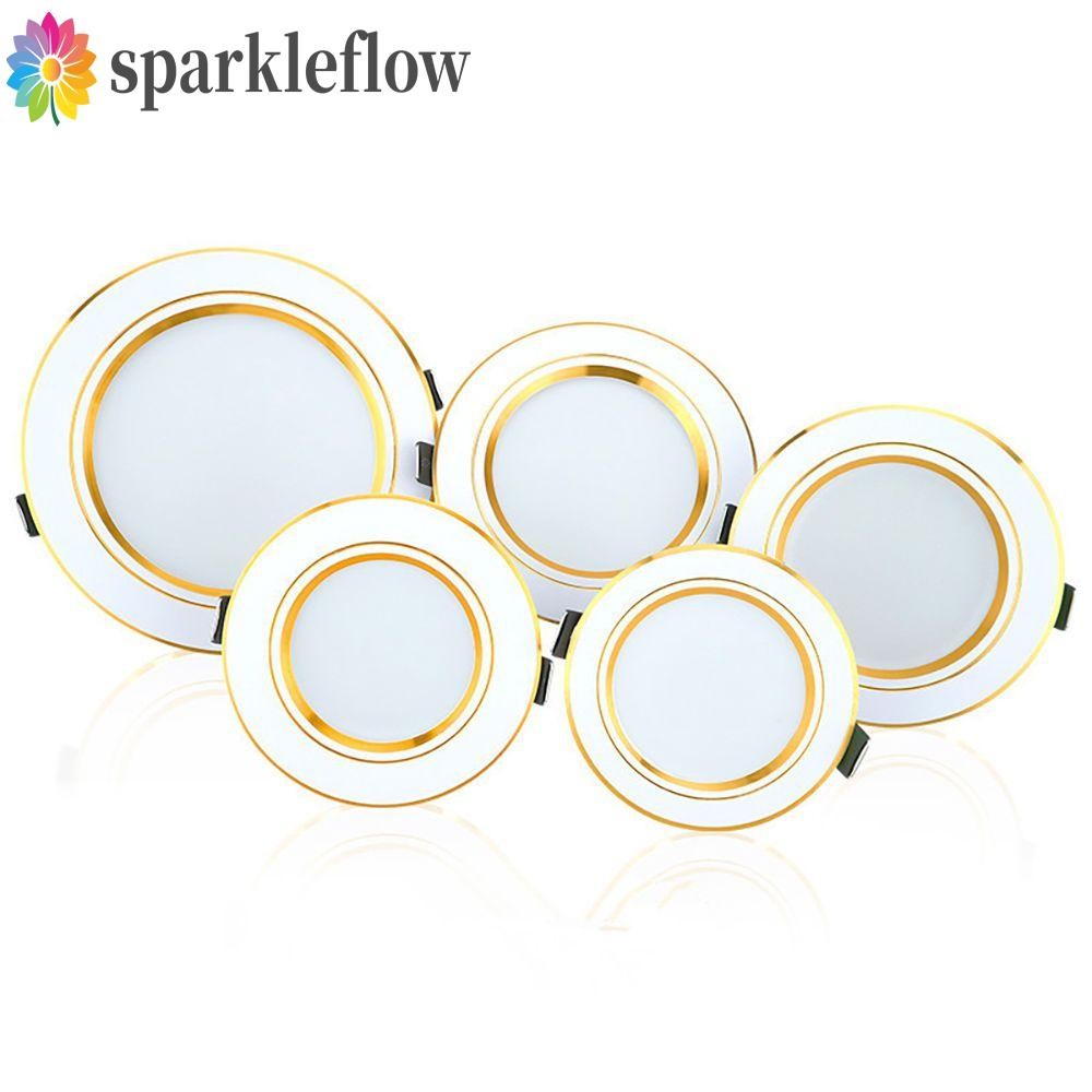 Sparkleflow ไฟแผง Led ฝังทอง/เงิน/ขาว Body Home Lighting ไฟ Led ไฟจุดกลม | Shopee Thailand