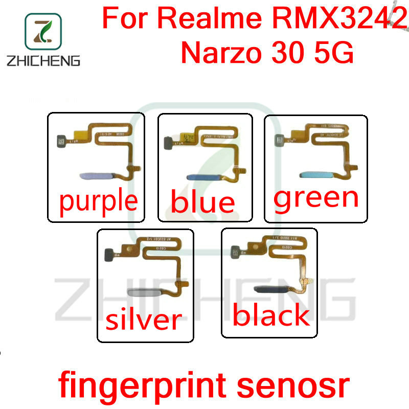 นิ้วพิมพ์ลายนิ้วมือเซ็นเซอร์ปุ่มพลังงาน flex สําหรับ REALME Narzo 30 5G ...