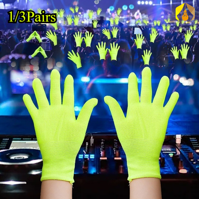 ไฟกลางคืน Anti Slip Neon Party Bar Atmosphere Mittens - ถุงมือทํางาน ...