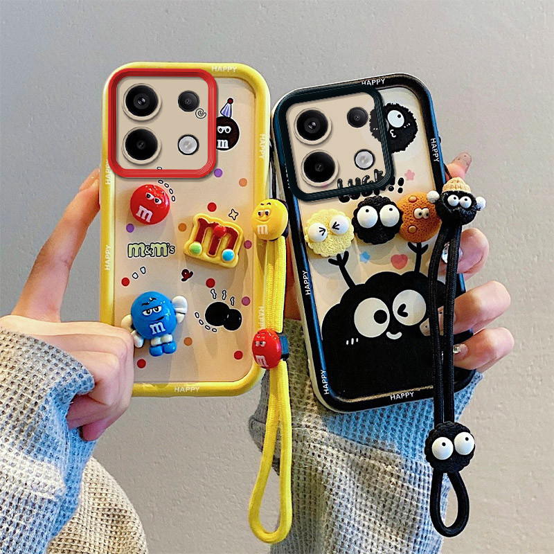 สาวตุ๊กตา 3D ตุ๊กตา Labubu Kuromi ตกแต่งนุ่มสําหรับ Redmi Note 13 Pro ...