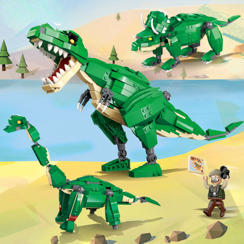 Tyrannosaurus Rex รุ่น Morph Triangle Dinosaur Building Block ของเล่น ...