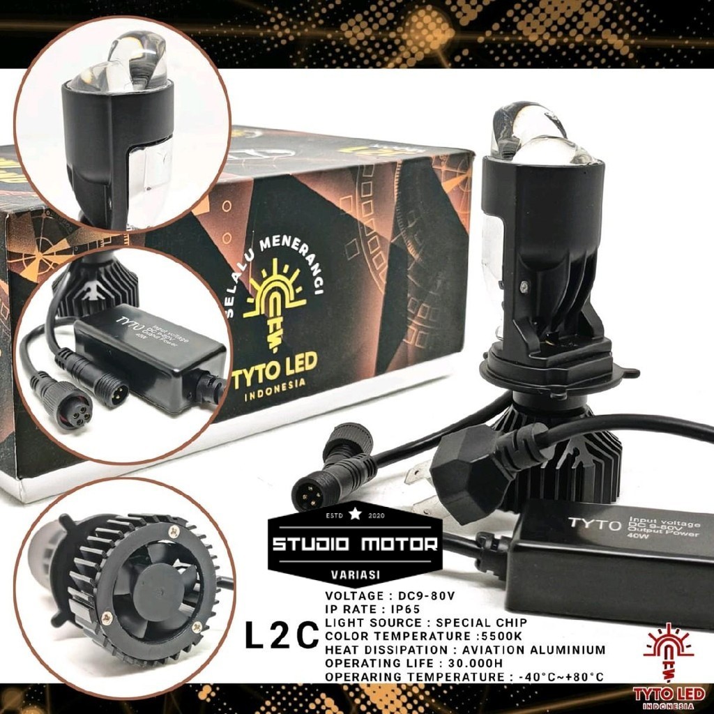TITO LED L2C 40 วัตต์รถจักรยานยนต์ HID ไฟหน้าโคมไฟเลนส์มินิโปรเจคเตอร์ ...