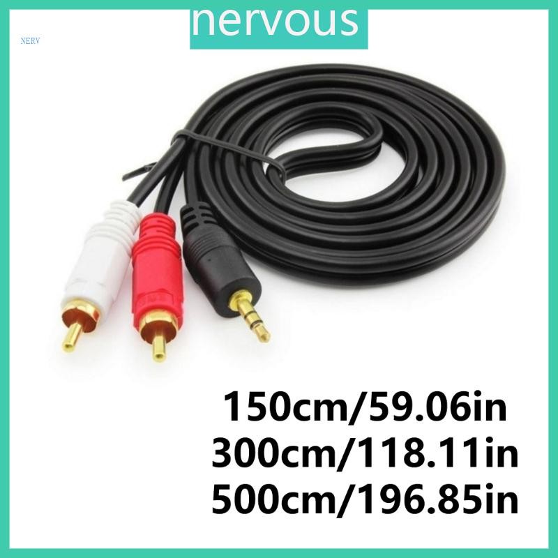 Nerv 3 5 มม.ถึง 2RCA ชายสเตอริโออะแดปเตอร์เสียง HiFi Sound เสริม 2RCA Y ...