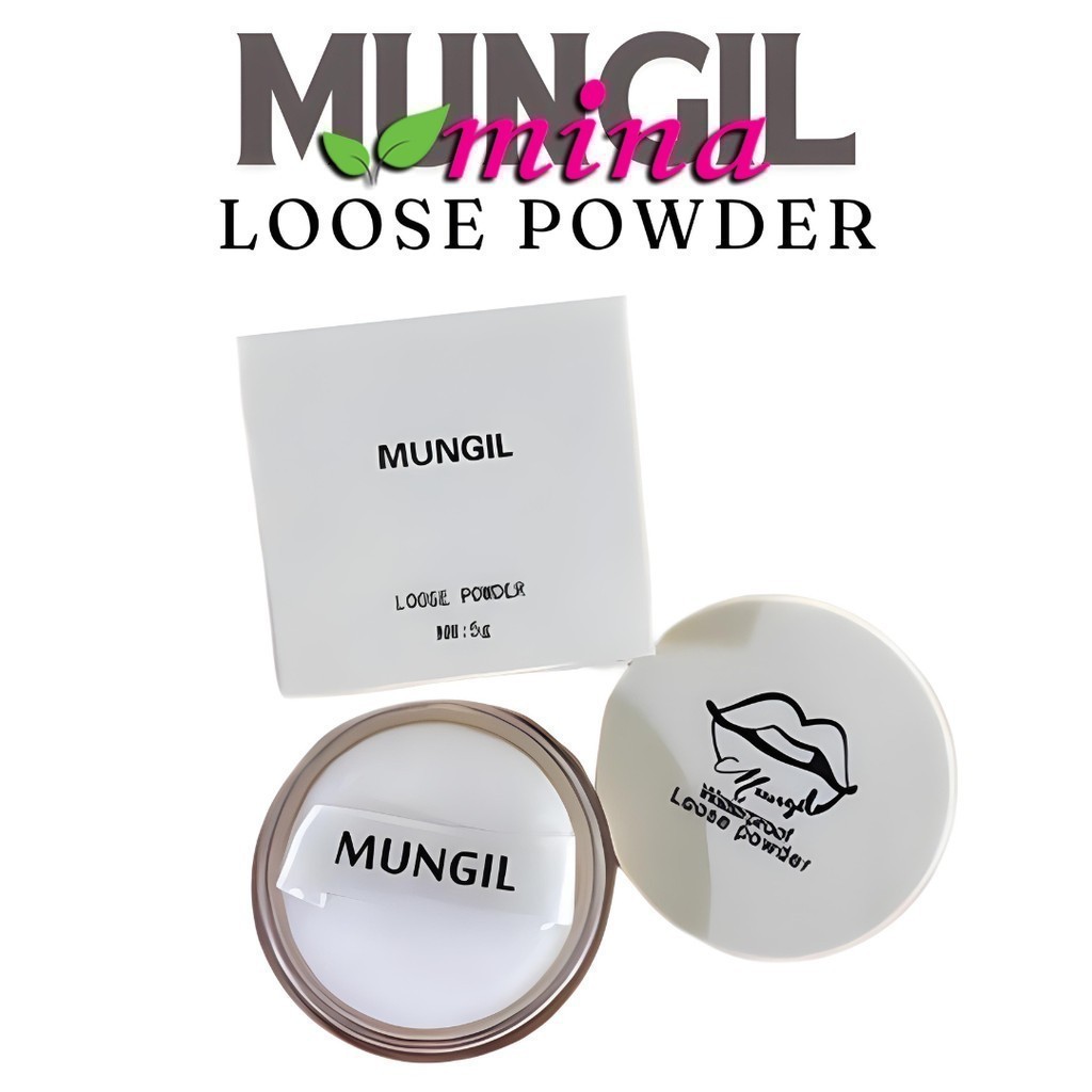 MUNGIL แป้งฝุ่น 5gm กันน้ํา Brighthening Oils ควบคุม Bedak Tabur การ ...