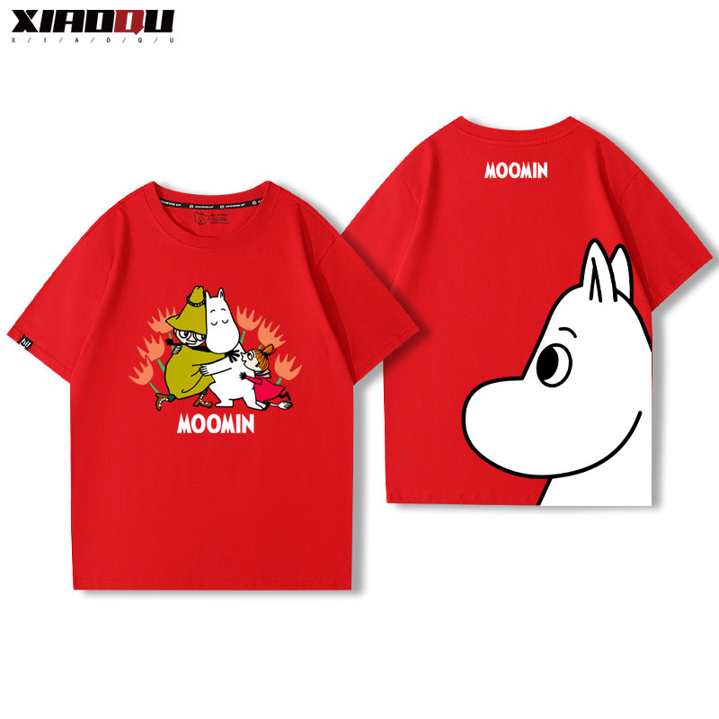 ผ้าฝ้ายแท้ Moomin Little Fat Family Mummy Family Top t Shirt | Shopee ...