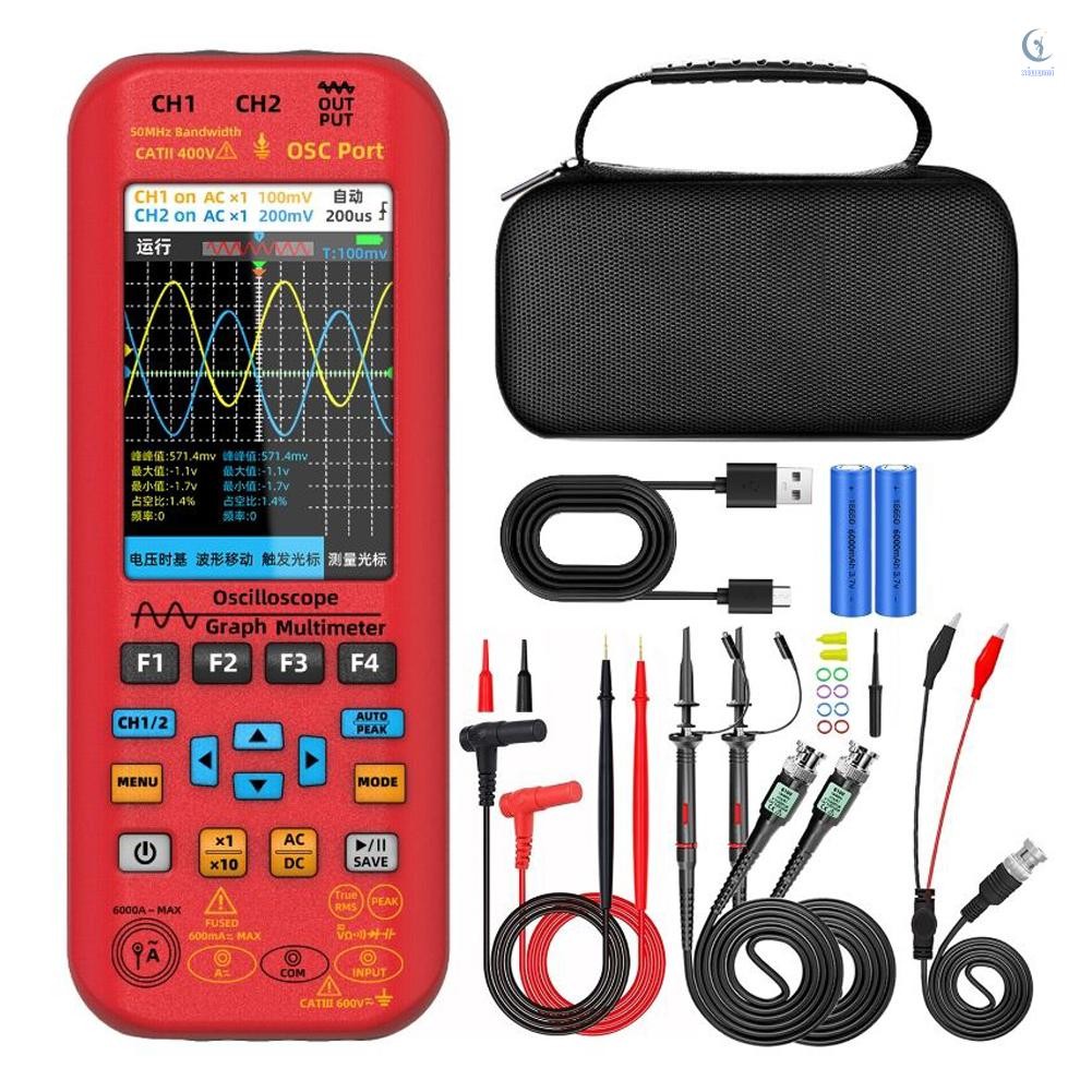 3in1 Oscilloscope มัลติมิเตอร์แหล่งสัญญาณ 3.98 นิ้วจอแสดงผล TFT Oscope ...