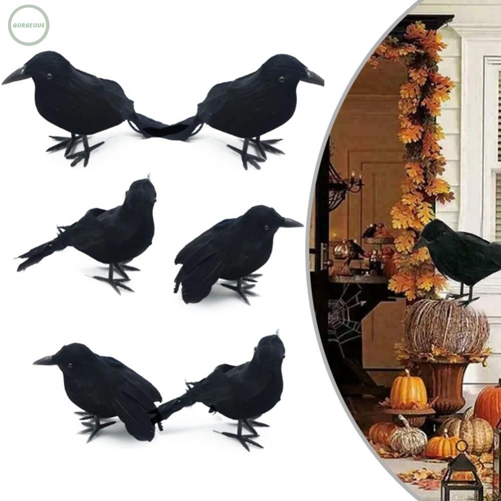 Realistic Black Raven Artificial Feathers Multi-purpose Use Horror ...