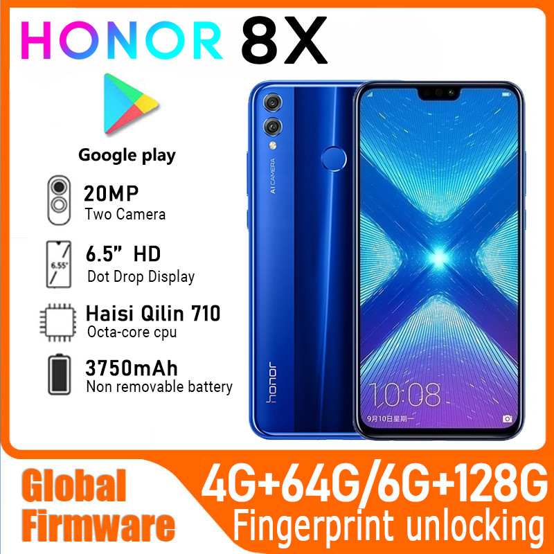 Honor 8X 4G สมาร์ทโฟน Global เฟิร์มแวร์ CPU Haisi Qilin 710 6.5 นิ้ว ...