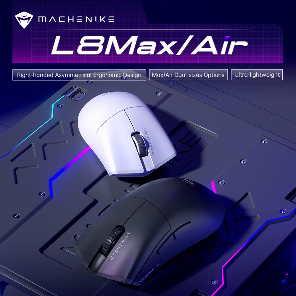 Machenike L8 Max เมาส์สําหรับเล่นเกมไร้สายพร้อมแท่นชาร์จ RGB PAW3395 Sensor 26000DPI 650ips ...
