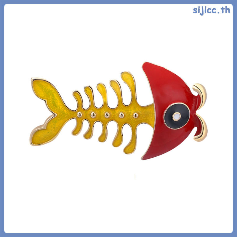 Faion ผู้หญิงเข็มกลัดการ์ตูนกระดูกปลาเข็มกลัดเคลือบเข็มกลัดของขวัญเสื้อ ...