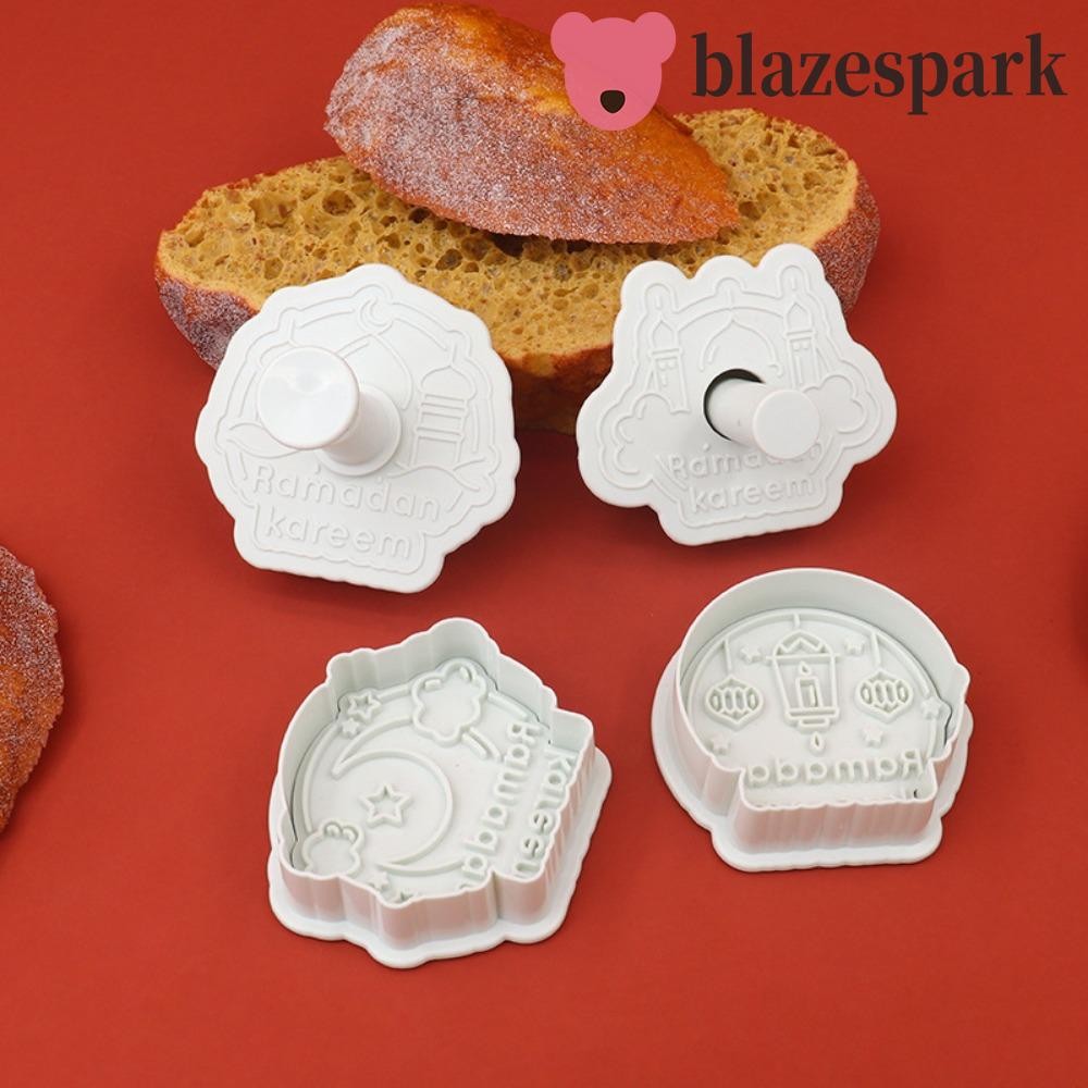 Blazespark 4 ชิ้น/เซ็ต Ramadan Kareem บิสกิตแม่พิมพ์,พลาสติกกด Eid คุกกี้ Plunger เครื่องตัดชุด ...