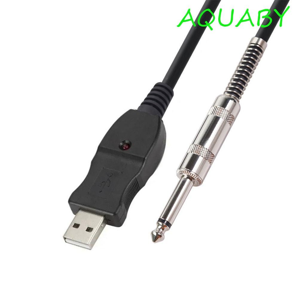 สายกีต้าร์ USB AQUABY, 6.35 มม.USB สายกีต้าร์ชายอินเทอร์เฟซสายสัญญาณเสียง, ไม่มีเสียงรบกวนสายไฟ ...