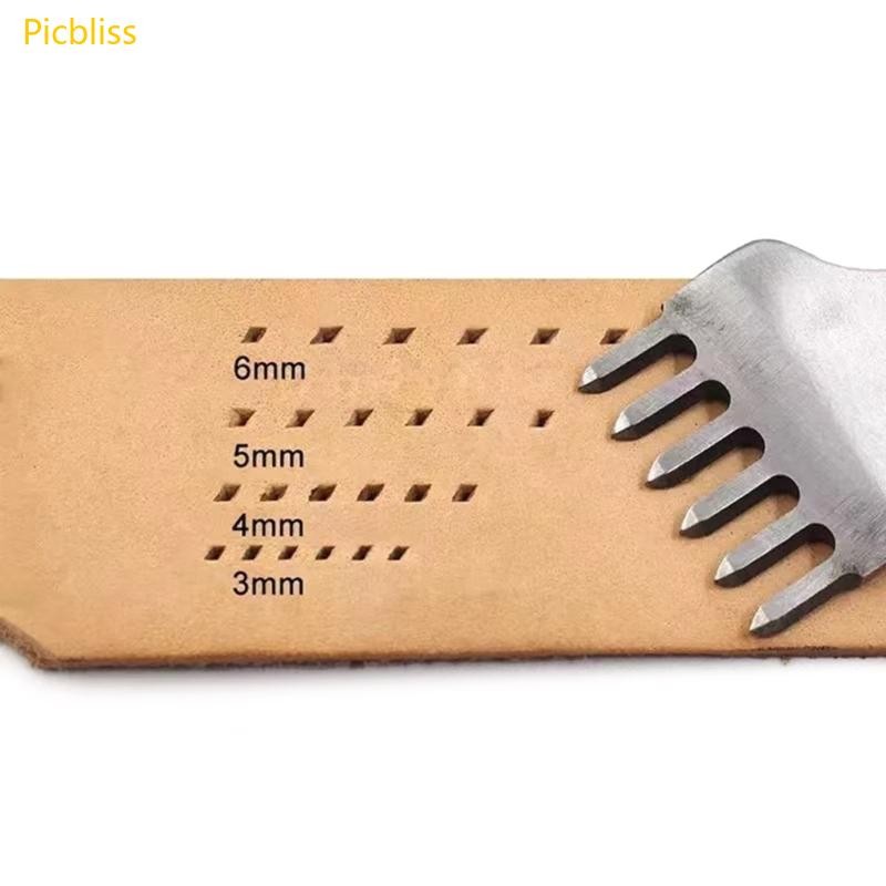 Picbliss 3 4 5 6 มม.4 ชิ้นชุดหนัง Chisel Hole Punches เย็บ Punch ...