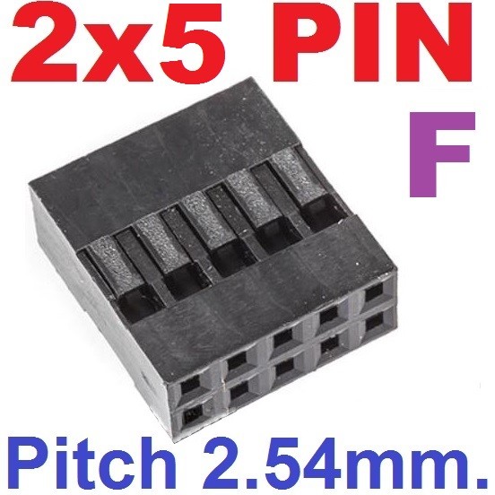 (10ชิ้น)Dupont 2x5Pin Pitch 2.54mm double row Shell Housing Female Plug ...
