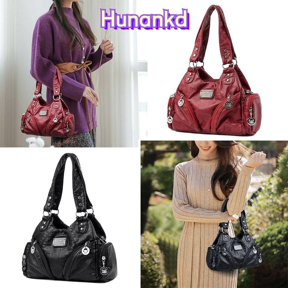 Hunan กระเป๋าสะพายข้าง Luxury Punk PU Leather Messenger Bag | Shopee ...