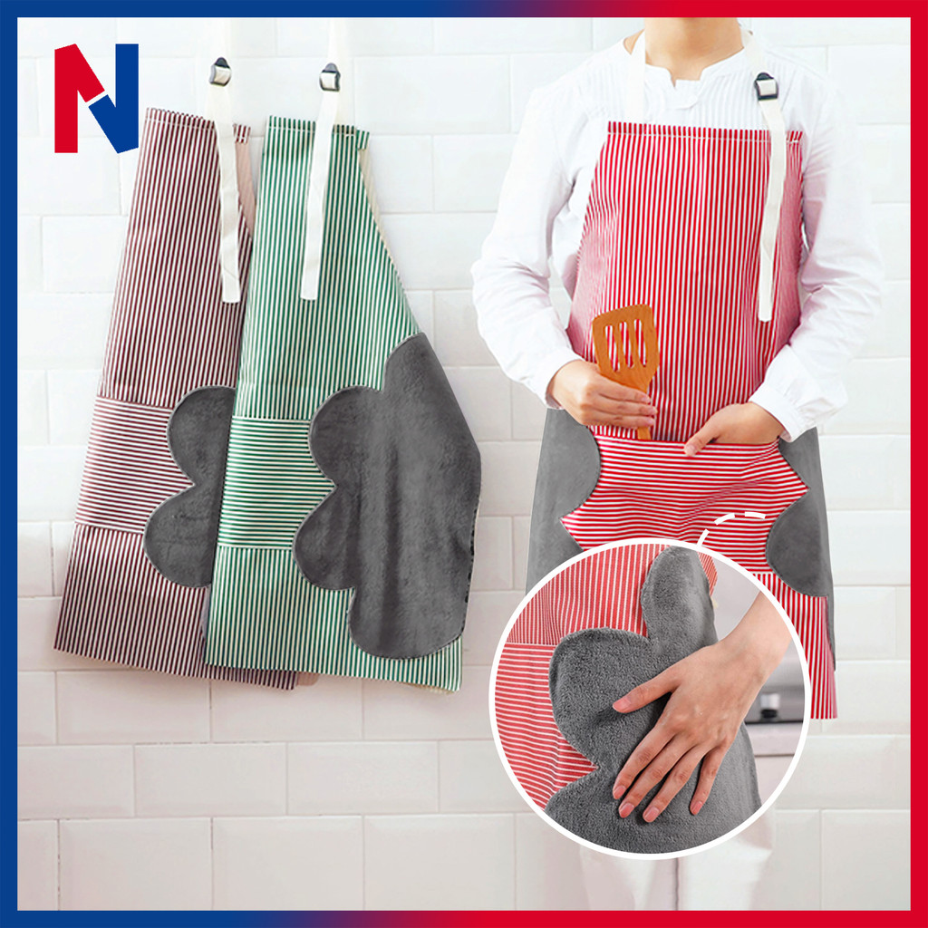 ผ้ากันเปื้อนครัวลายทางกันน้ําและกันน้ํามัน – Dengan Tuala Lap Tangan ใน ...