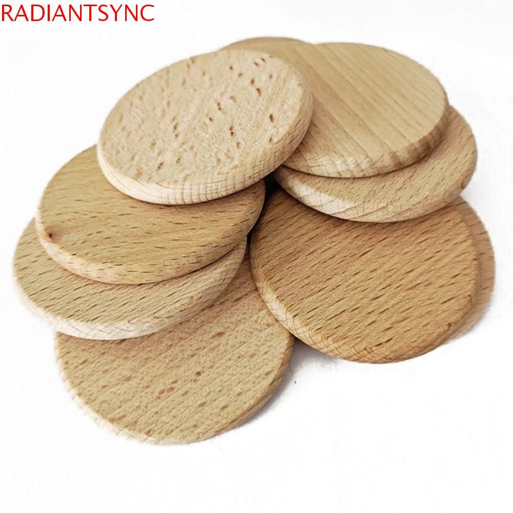 Radiantsync 10 ชิ้นไม้ธรรมชาติแผ่นกลม, ไม้บีชธรรมชาติหัตถกรรมชิ้นไม้เปล่า, เครื่องประดับหลายขนาด ...