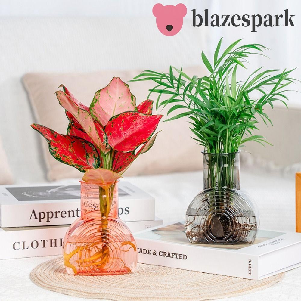 Blazespark พืช Hydroponic แจกัน, DIY หัตถกรรม Nordic กระถางดอกไม้, Modern Unbreakable รูปแบบวง ...