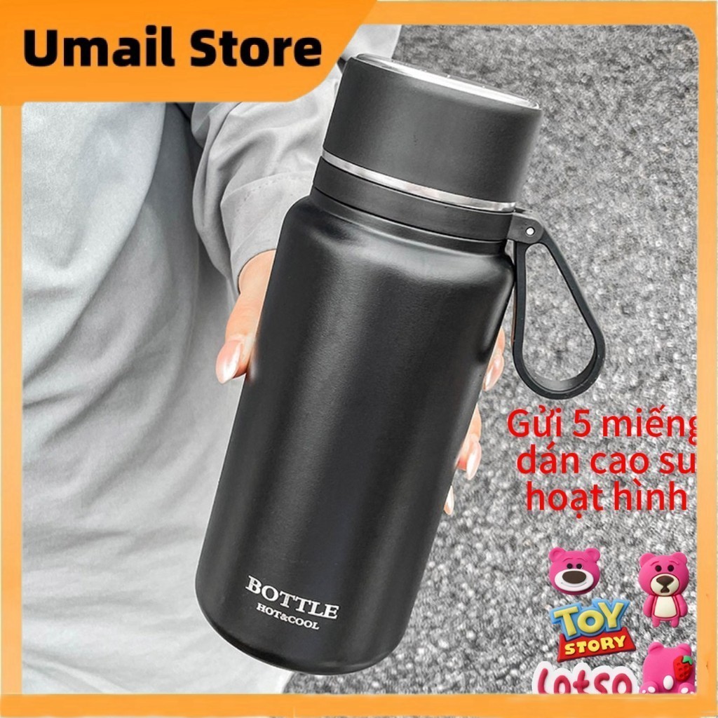 (+ สติ๊กเกอร์หมีสตรอเบอร์รี่) ปริมาณกระติกน้ําร้อน 650ML/850ML, วัสดุสแตนเลส SUS 316 เก็บความ ...