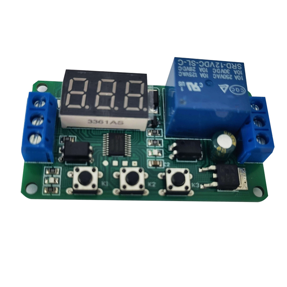 ใหม่--12V จอแสดงผล LED Automation Digital Delay Timer สวิตช์ควบคุมโมดูล ...