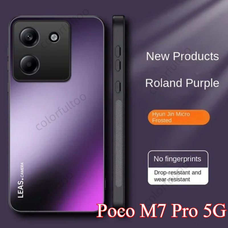 Micro Matte Soft เคสโทรศัพท์สําหรับ Xiaomi Poco M7 Pro M7Pro 5G 2025 กรณี AG Frosted พราวทองปลอก ...