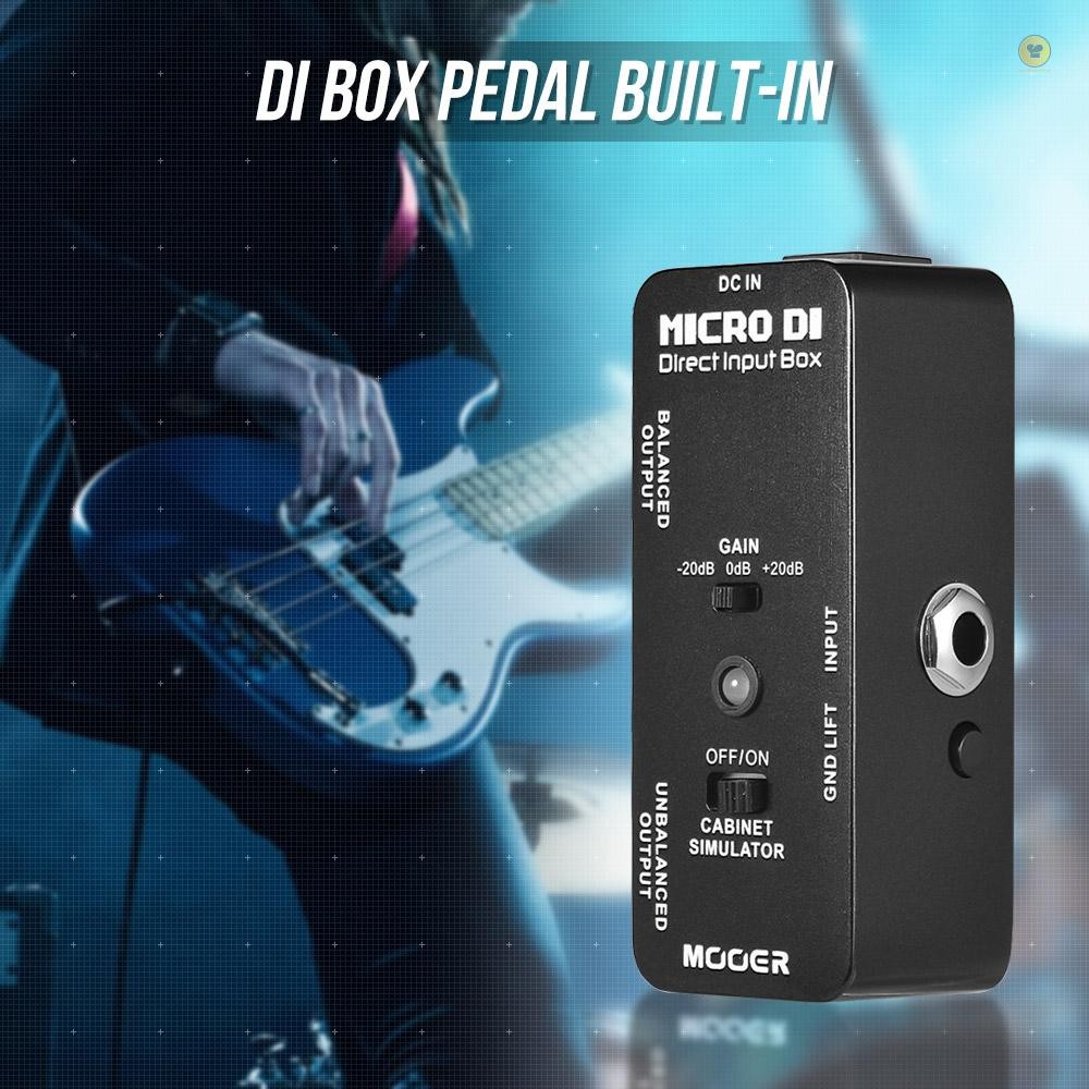 MOOER MICRO DI ตู้จําลอง DI กล่องอินพุตโดยตรงกล่องเหยียบเปลือกโลหะเต็ม ...