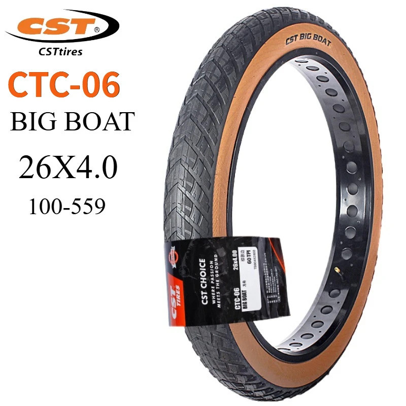 CST BIG BOAT 26*4.0 ยางจักรยาน MTB CTC-06 C1963 สีน้ําตาลขอบ 60TPI ...