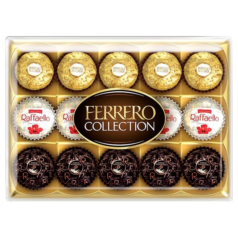 NEW !!! Ferrero Rocher Collection T15 น้ำหนัก 162 กรัม 1กล่อง มี 15ลูก ...