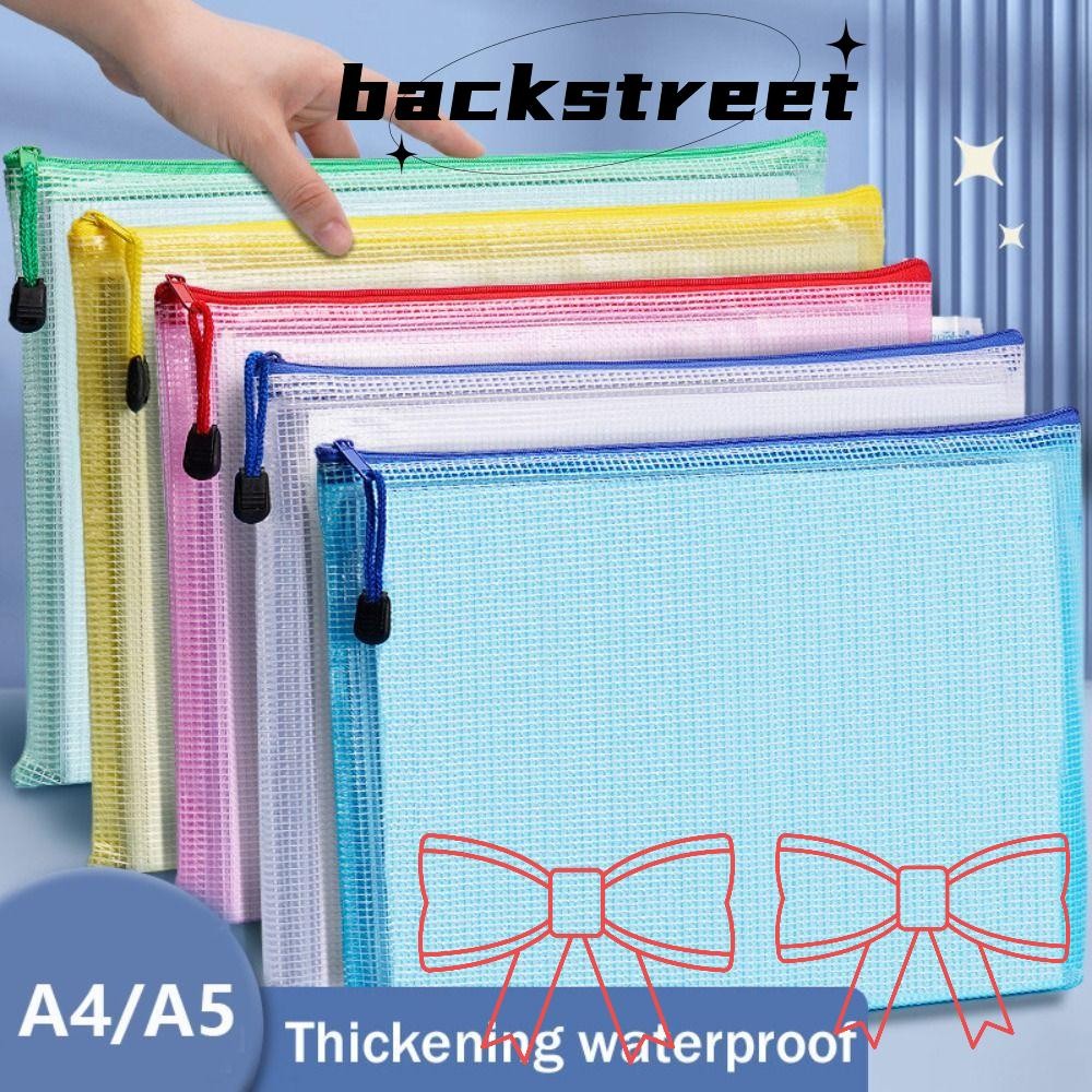 Backstage File Bag,กันน้ําหนาซิปตารางกระเป๋า,ที่เรียบง่ายขนาดใหญ่-ความ ...