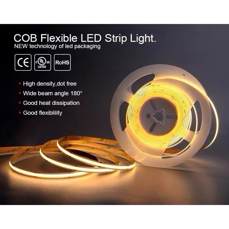 Cob Led Strip Light 12V 320 LEDs/m COB Strip Light สูง Lampu ตู้ 3000 ...