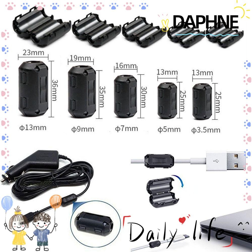 Daphne Ring Core Ferrite Bead Clamp, ป้องกันการรบกวน Black Choke Coil ...
