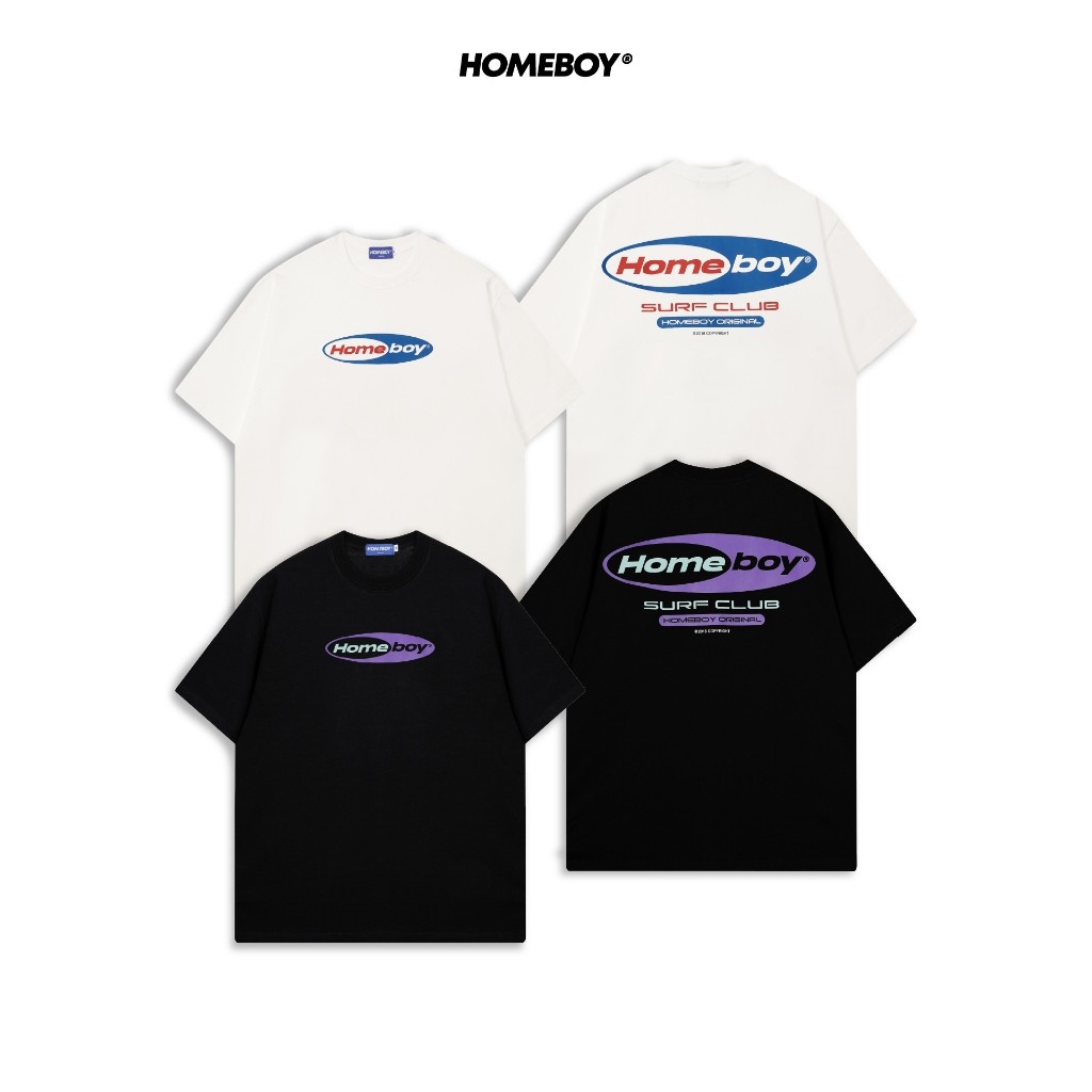 S-5XL HOMEBOY เสื้อยืด UNISEX รุ่น HB.SURF.CLUB.BASIC | Shopee Thailand