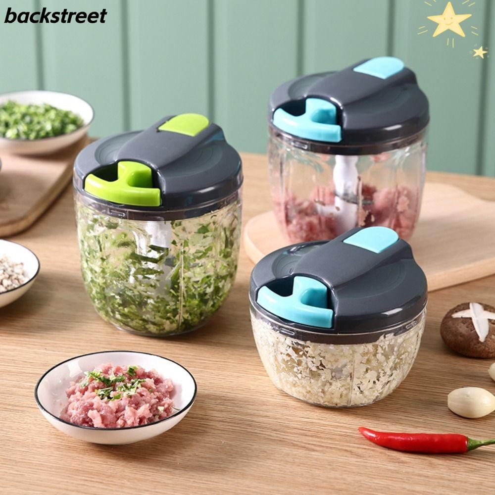 BACKSTAGE Manual Food Chopper, PP Storage Hand Held Pull Speedy Chopper ...