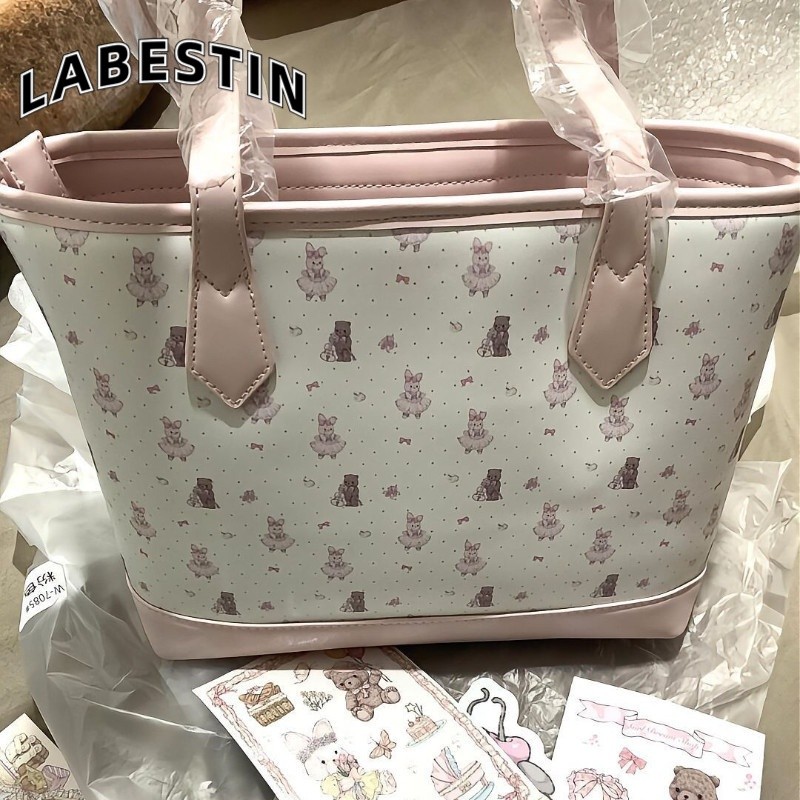 LABESTINกระเป๋าโท้ทการ์ตูนน่ารักความจุขนาดใหญ่กระเป๋านักเรียนใหม่ ...