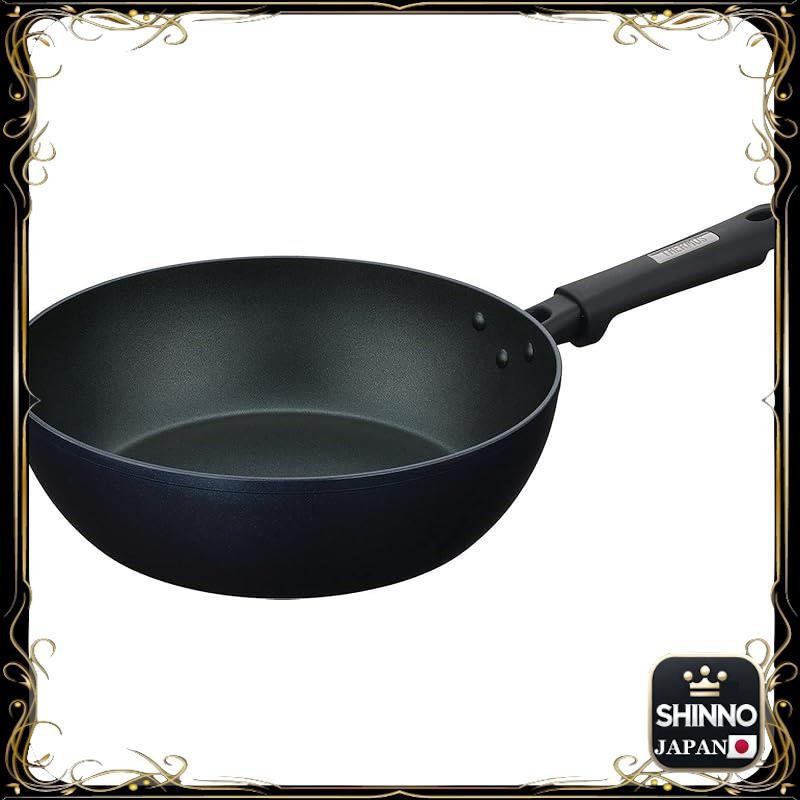 《JAPAN》★Thermos Plasma Super Hard Coating Stir Fry Pan 28cm IH Compatible Midnight Blue KFC-028D ...