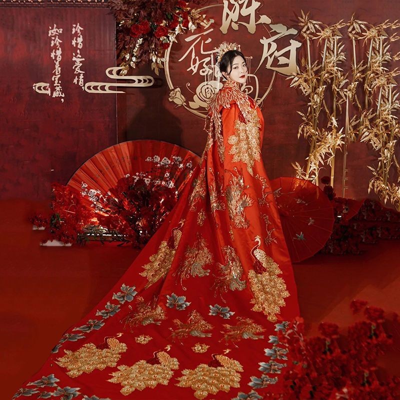 Xiuhe เสื้อผ้าผ้าคลุมไหล่ 2025 สไตล์ใหม่สั้นสไตล์ High-End Trailing ...