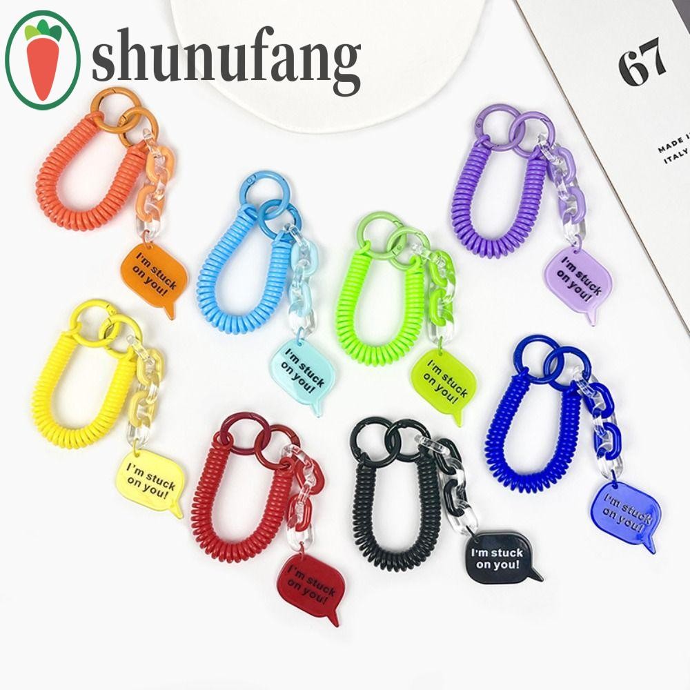 UNUF Coil Springs พวงกุญแจ, โลหะ Clasp Retractable Springs พวงกุญแจ ...
