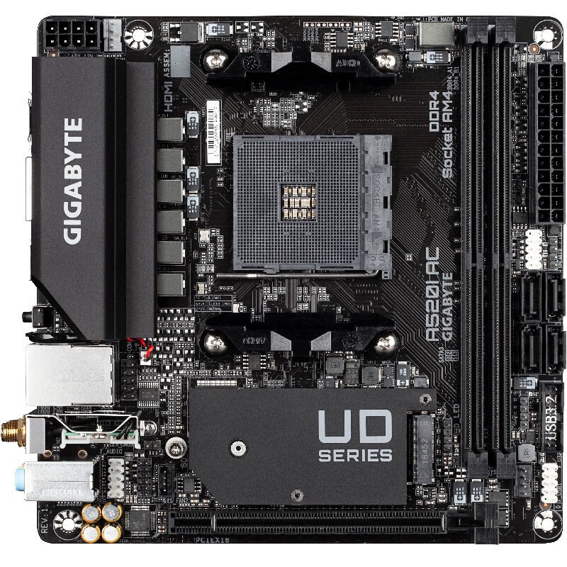 [ในสต็อก] เมนบอร์ด Gigabyte A520I AC Mini ITX รองรับ CPU 5600G/3600 ...