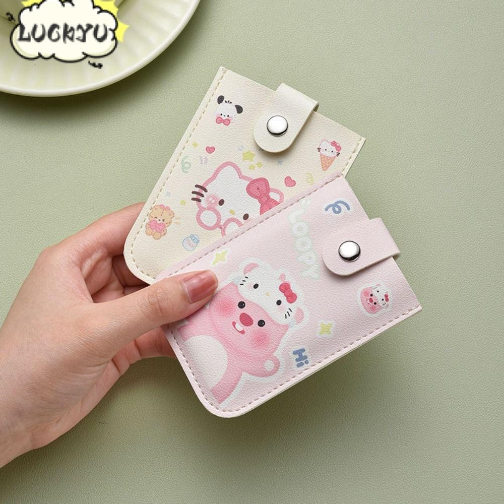 LUCKYU ที่ใส่บัตรประชาชน, การ์ตูน Loopy Hello Kitty 5 กระเป๋าการ์ดขนาด ...