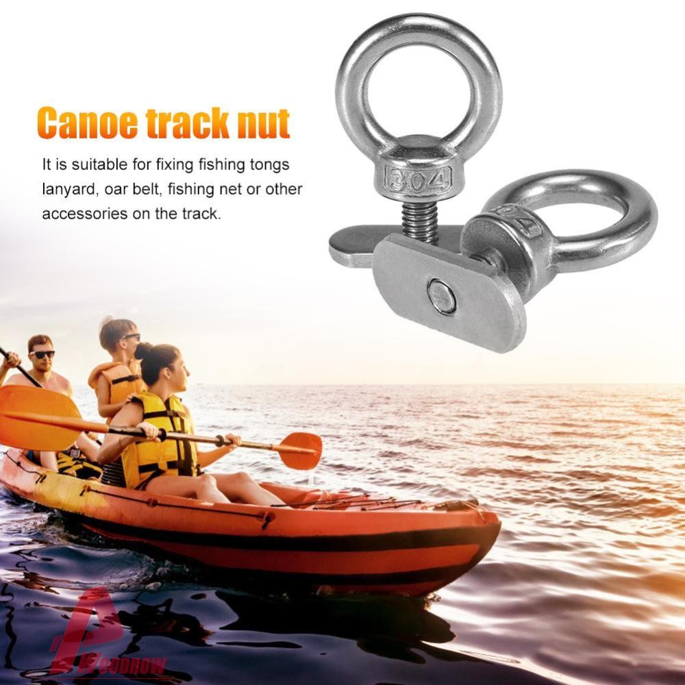 ♥ 2 ชิ้นด้าย Kayak Rail Track สกรูถั่วสแตนเลส Canoe กลางแจ้ง Fastene ...
