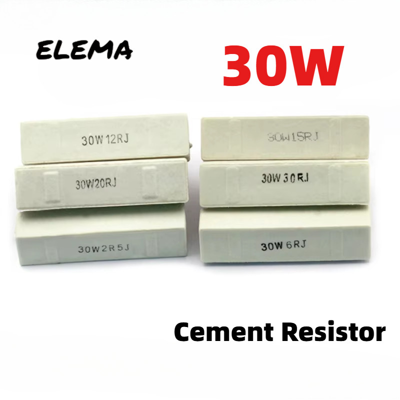 ตัวต้านทานซีเมนต์ 30W 0.1R-50R 0.5R 1.5R 2.5R 6R 8R 12R 25R 39R 50R Ohm ตัวต้านทานซีเมนต์เซรามิค ...
