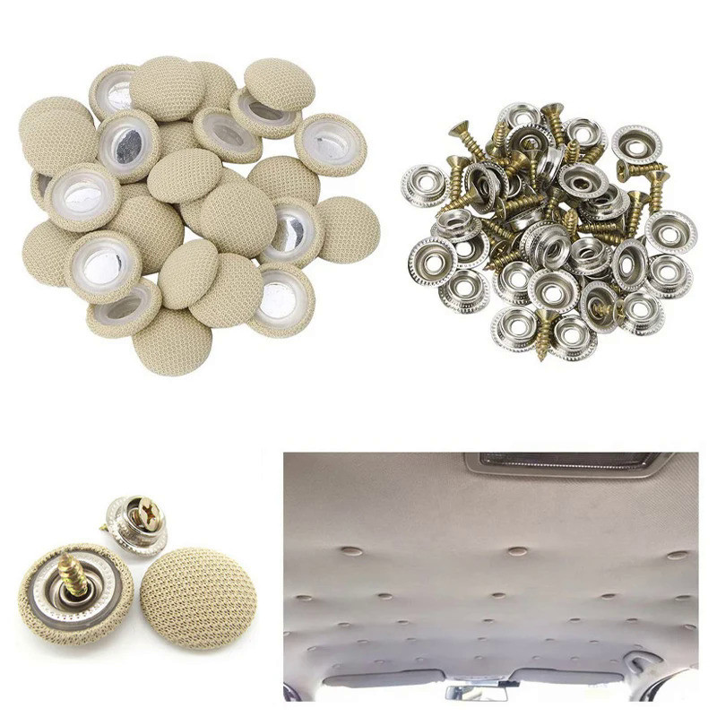 20/40pcs Car Interior Roof Buckles Headliner Ceiling Cloth Fixing Screw ...