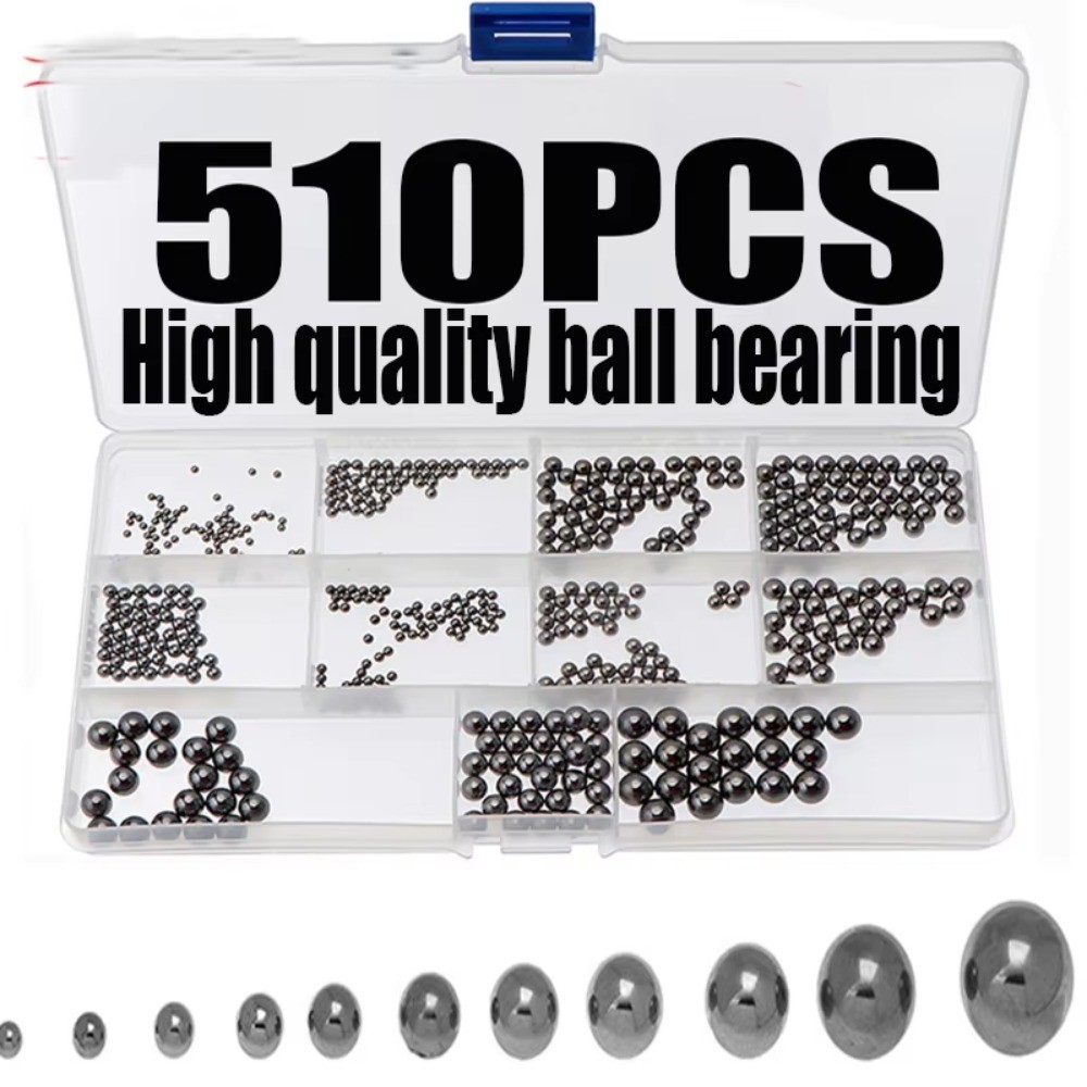 Urlwall 510pcs Ball Bearings Assortment Set, Precision Metric Chrome ...