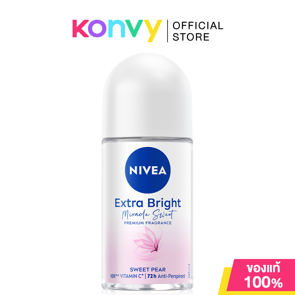 NIVEA Extra Bright Premium Fragrance Miracle Sweet Sweet Pear Roll On ...