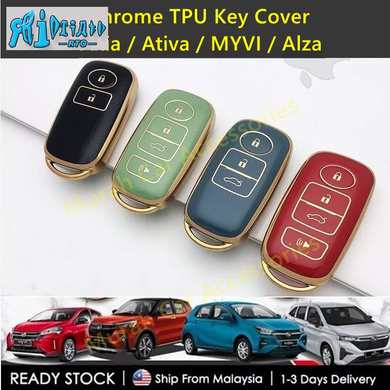 Perodua ATIV MYVI VELOZ ALZA 2022 Chrome Reflection TPU ฝาครอบกุญแจรถ ...