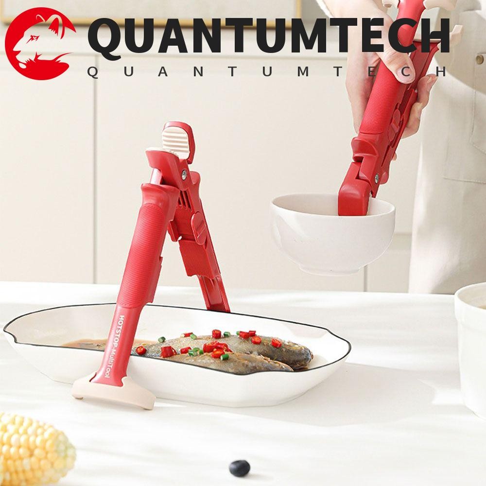 QUANTUMTECH ชามผู้ถือคลิป, 2 In 1 ซิลิโคน Clamp Hot Plate Gripper, Hot Bowl Lifter คลิปทนความ ...