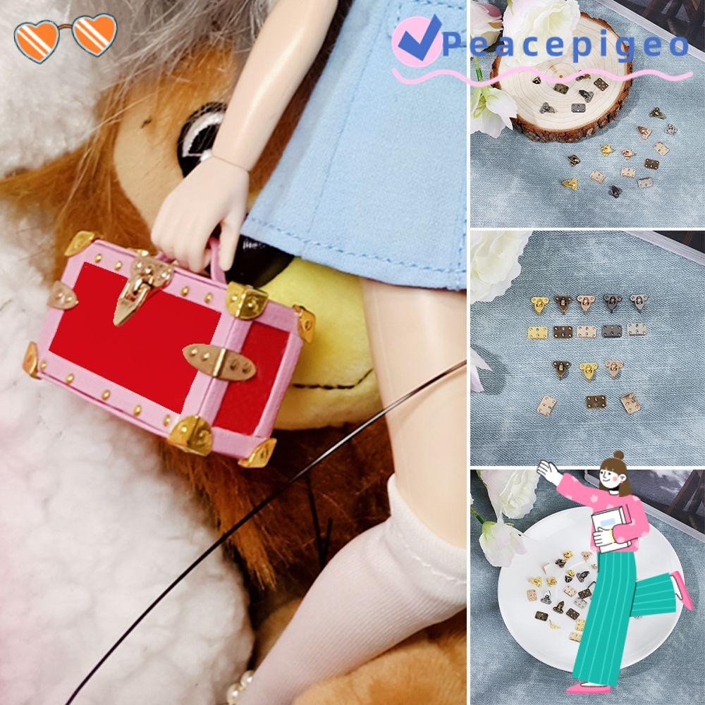 PEACEPIGEO 4 ชิ้นมินิงานฝีมือโลหะ 4 รูปแบบกระเป๋าเดินทางกล่อง DIY คู่มือตุ๊กตากระเป๋าอะไหล่ ...